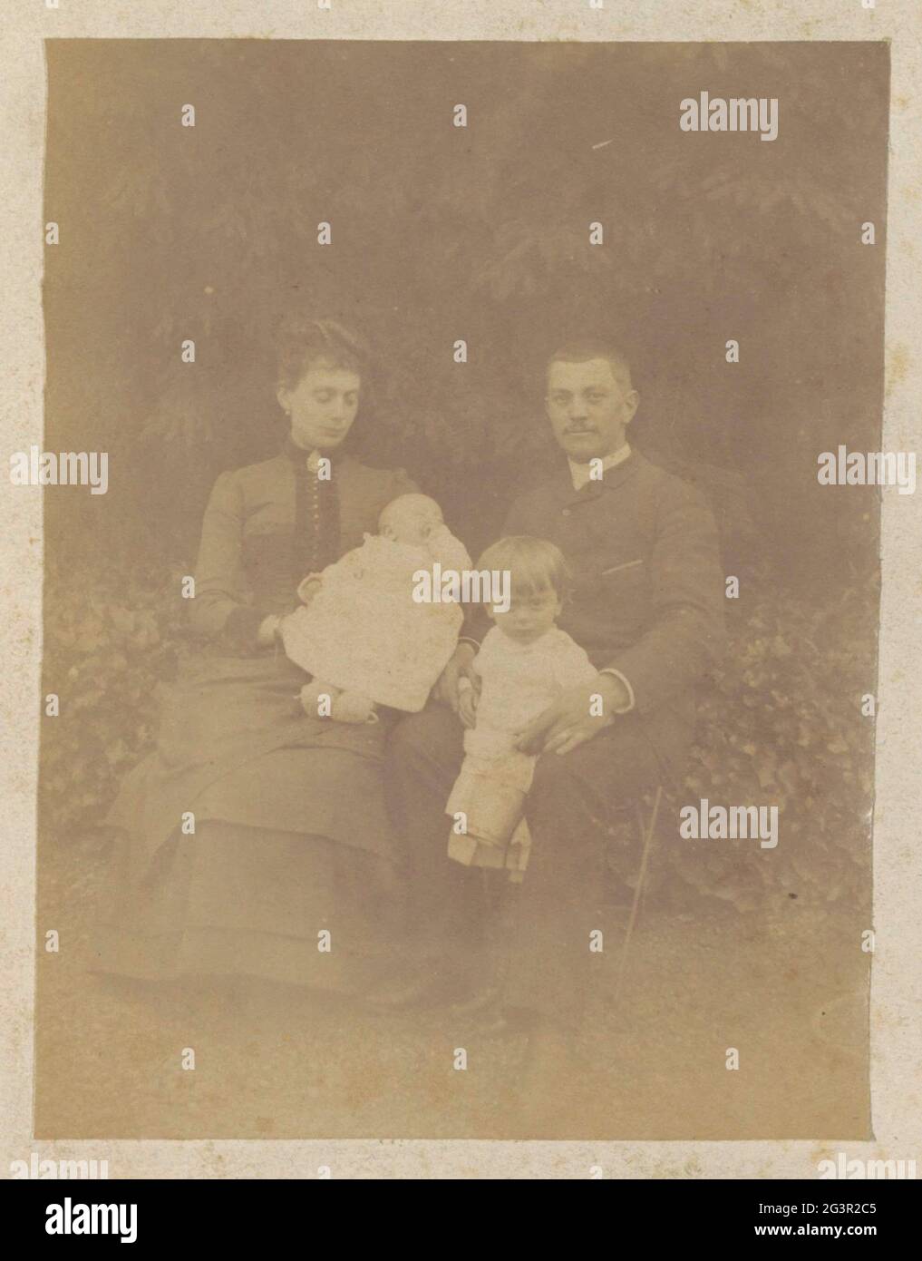 Group portrait of a French couple with two children. Part of a French ...