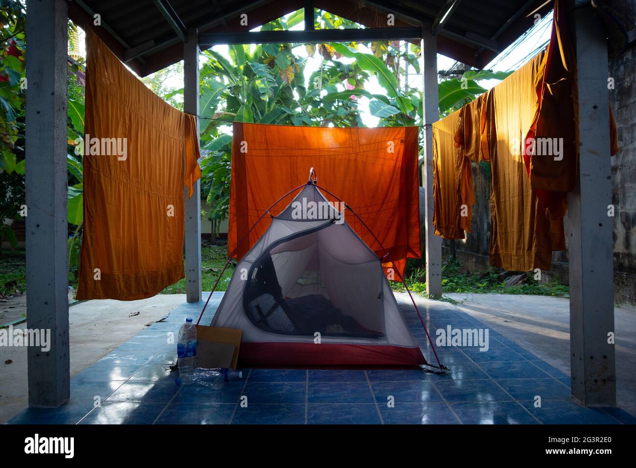 The tent in the buddhist temple Stock Photo - Alamy