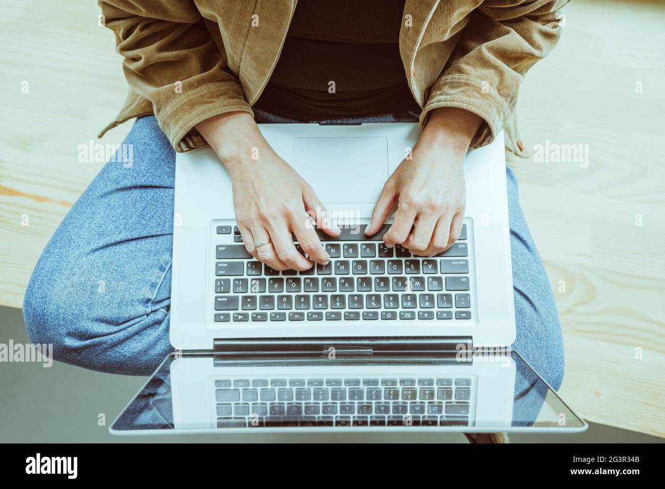 High angle shot woman typing hi-res stock photography and images - Alamy