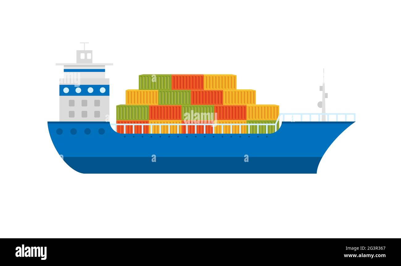 Big container shipping port Stock Vector Images - Alamy
