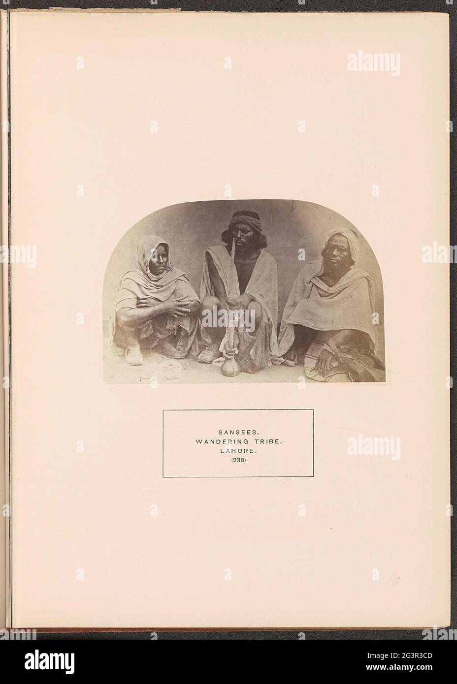 Portrait of three unknown people from the Sansi tribe from Lahore with ...
