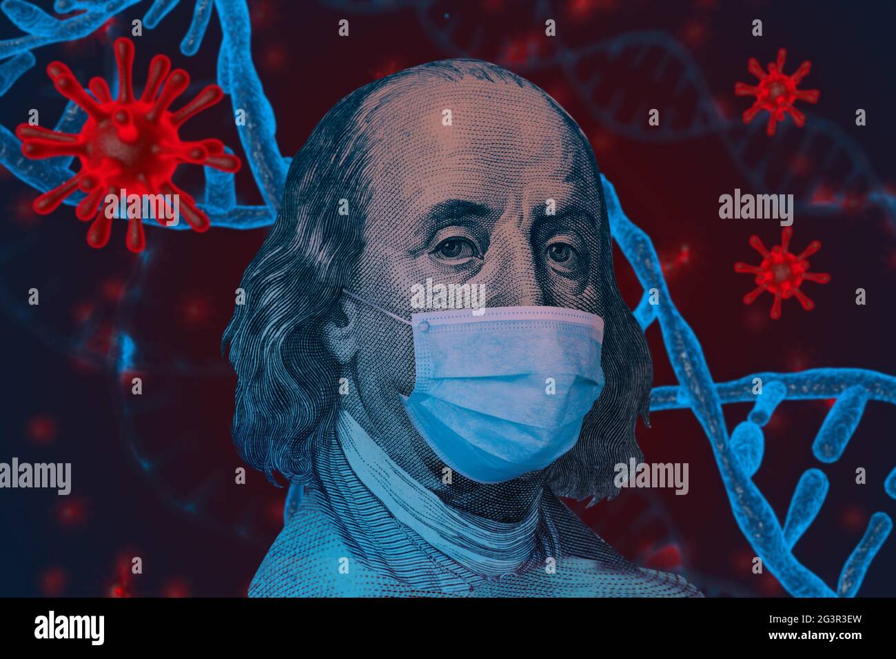 Benjamin Ben Franklin isolated face from 100 dollar banknote with a ...