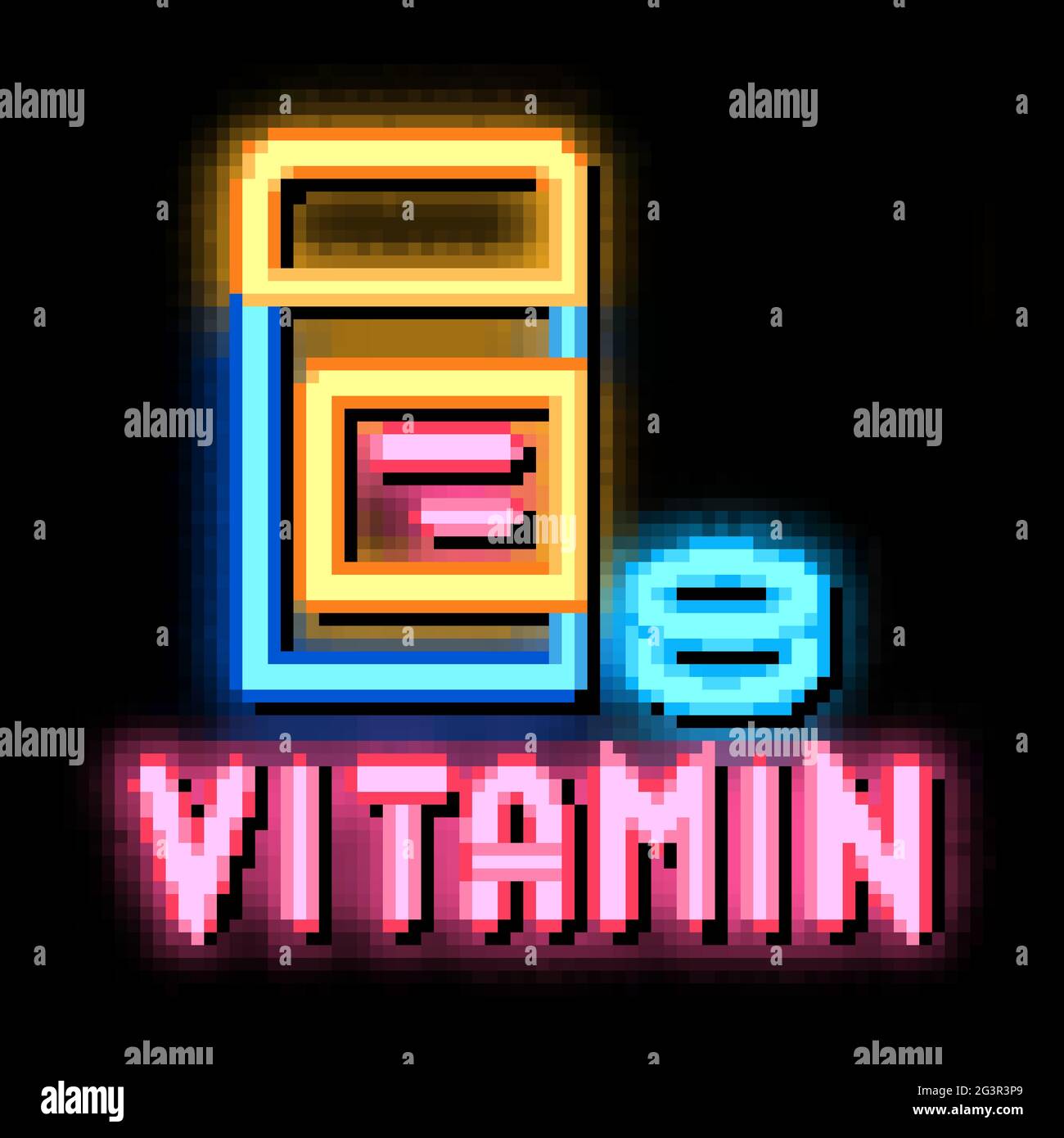 vitamin pills package neon glow icon illustration Stock Vector Image ...