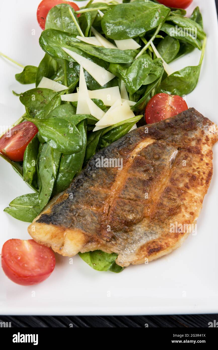 Grilled Dorado fish fillet Stock Photo - Alamy