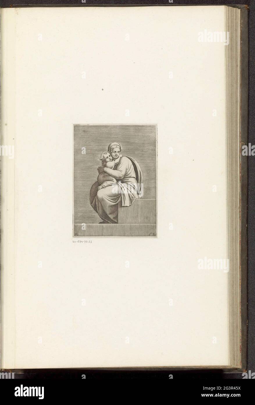 Sitting woman with child; Paintings in the Sixtin Chapel. Figures from ...
