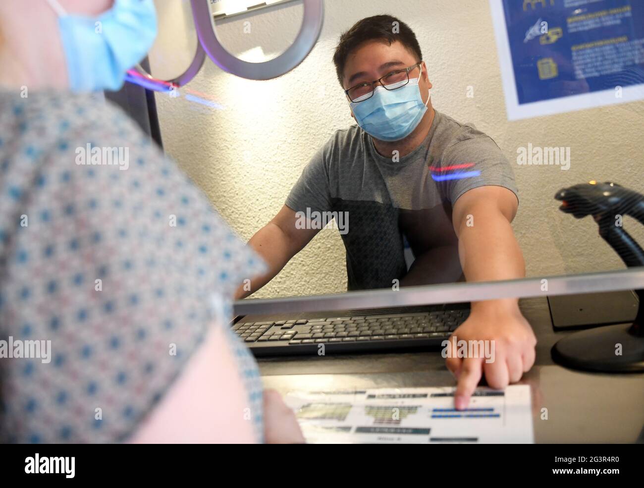 Bochum, Germany. 17th June, 2021. Michael Hoang discusses the occupancy ...