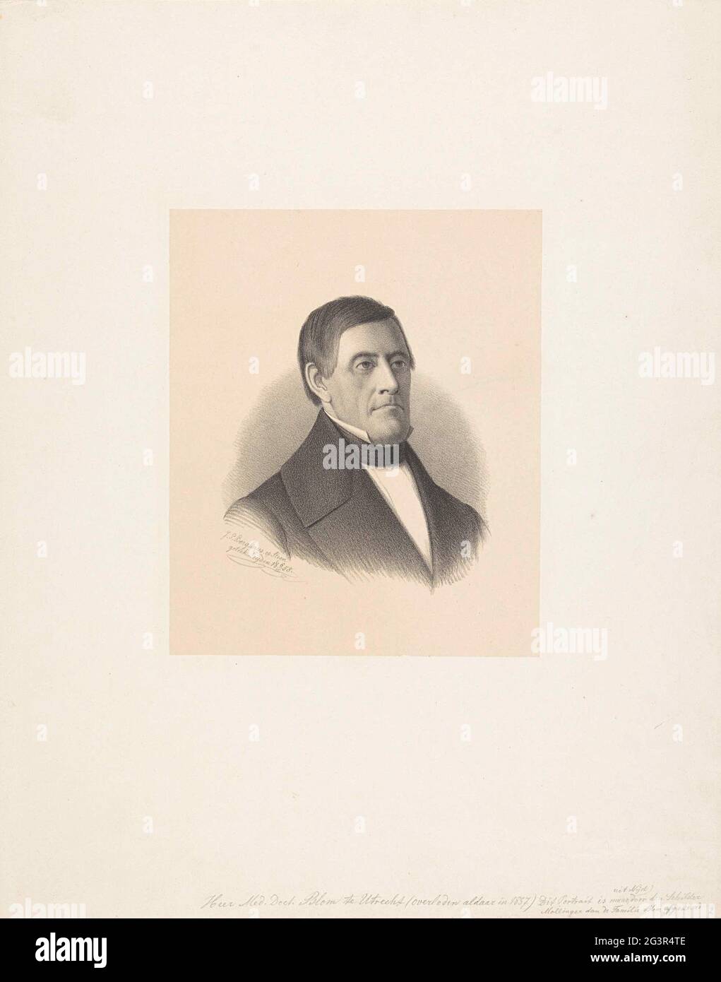 Portrait of J. C. Blom. The portrait carries a high-raised collar Stock ...