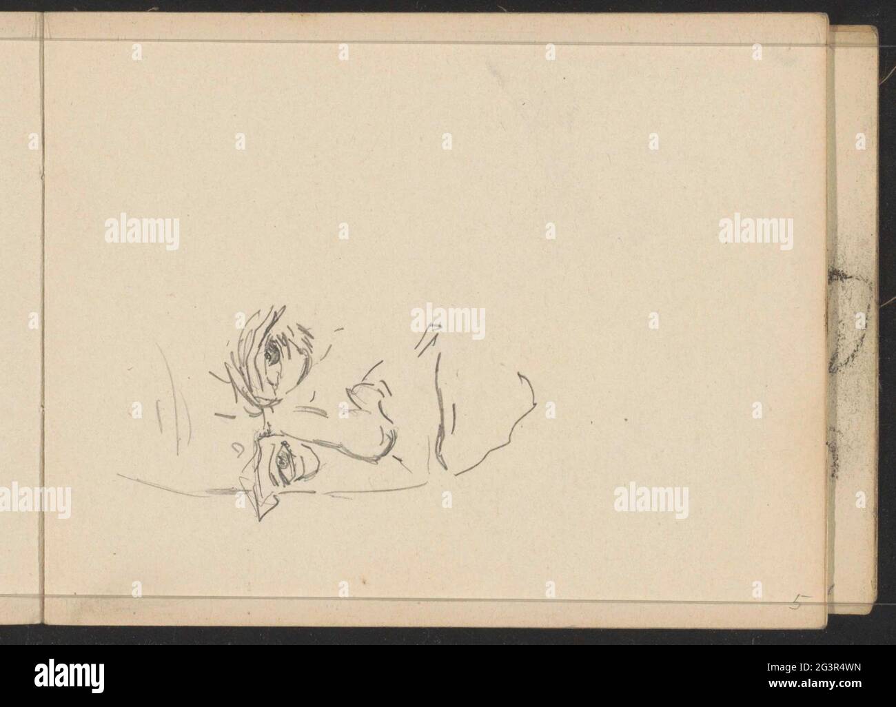 Self-portrait of Isaac Israels. Leaf 5 Recto from sketchbook LVIII with ...