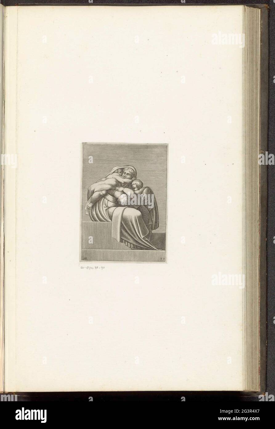 Sitting woman with three children; Paintings in the Sixtin Chapel ...