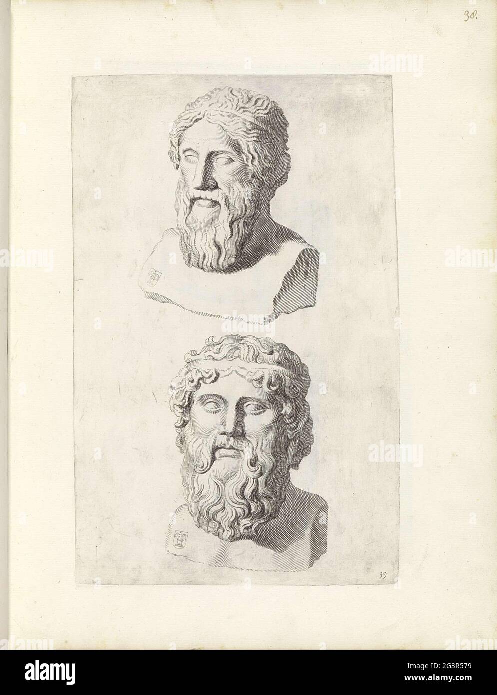 Busts of two bearded philosophers; Galleria Giustiniana del Marchese ...