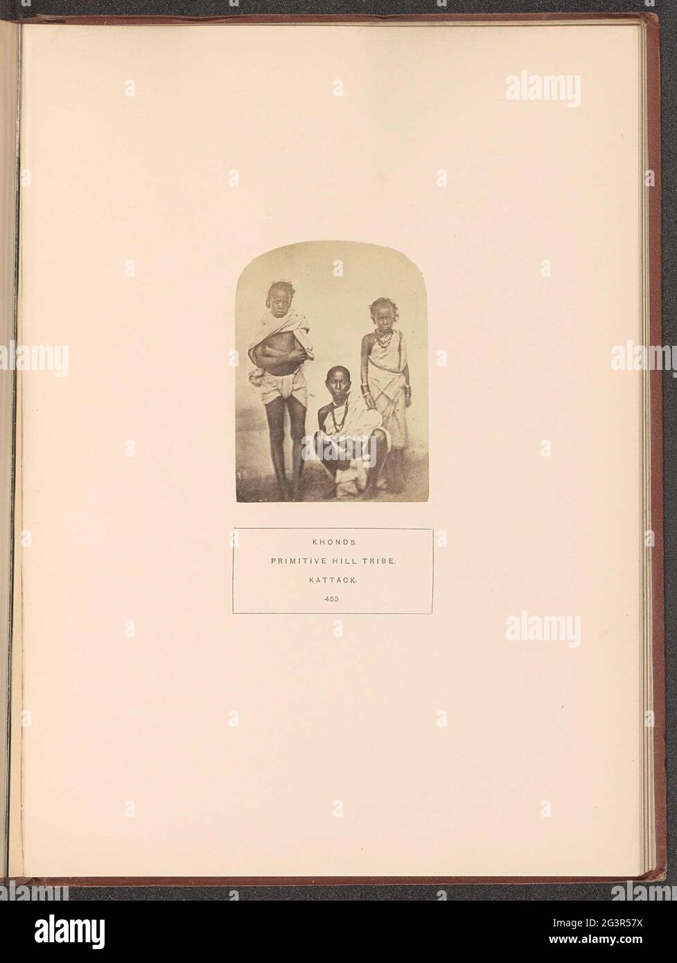 Portrait of three unknown people from khog origin from cuttack; Khonds ...