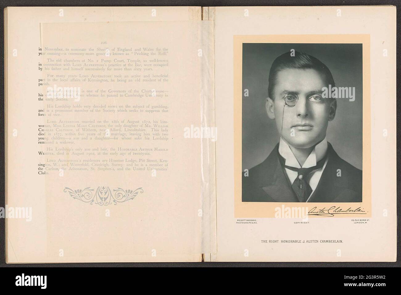 The right honorable J. Austen Chamberlain Stock Photo - Alamy