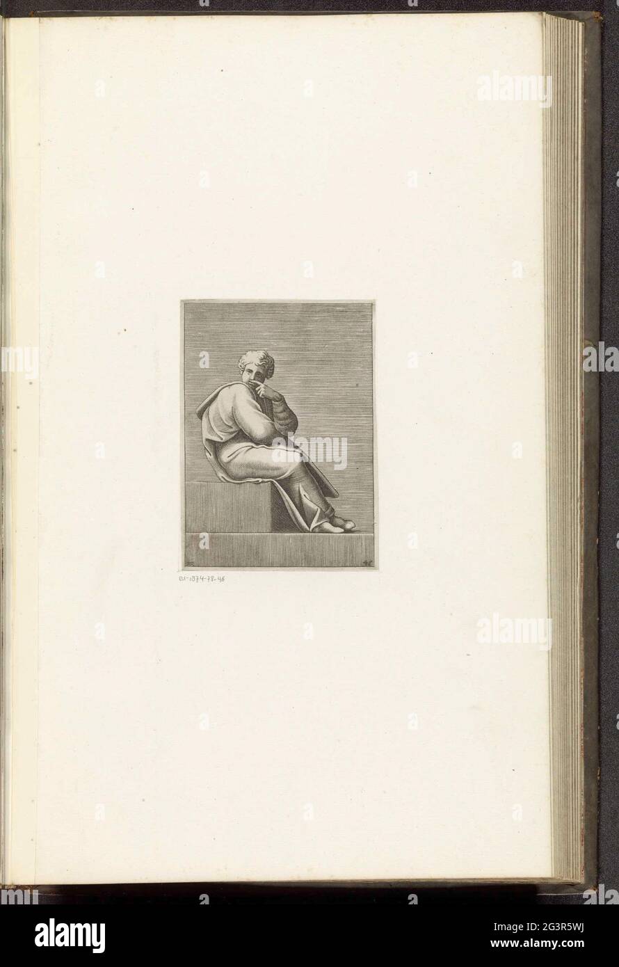 Sitting young man; Paintings in the Sixtin Chapel. Figure from ...
