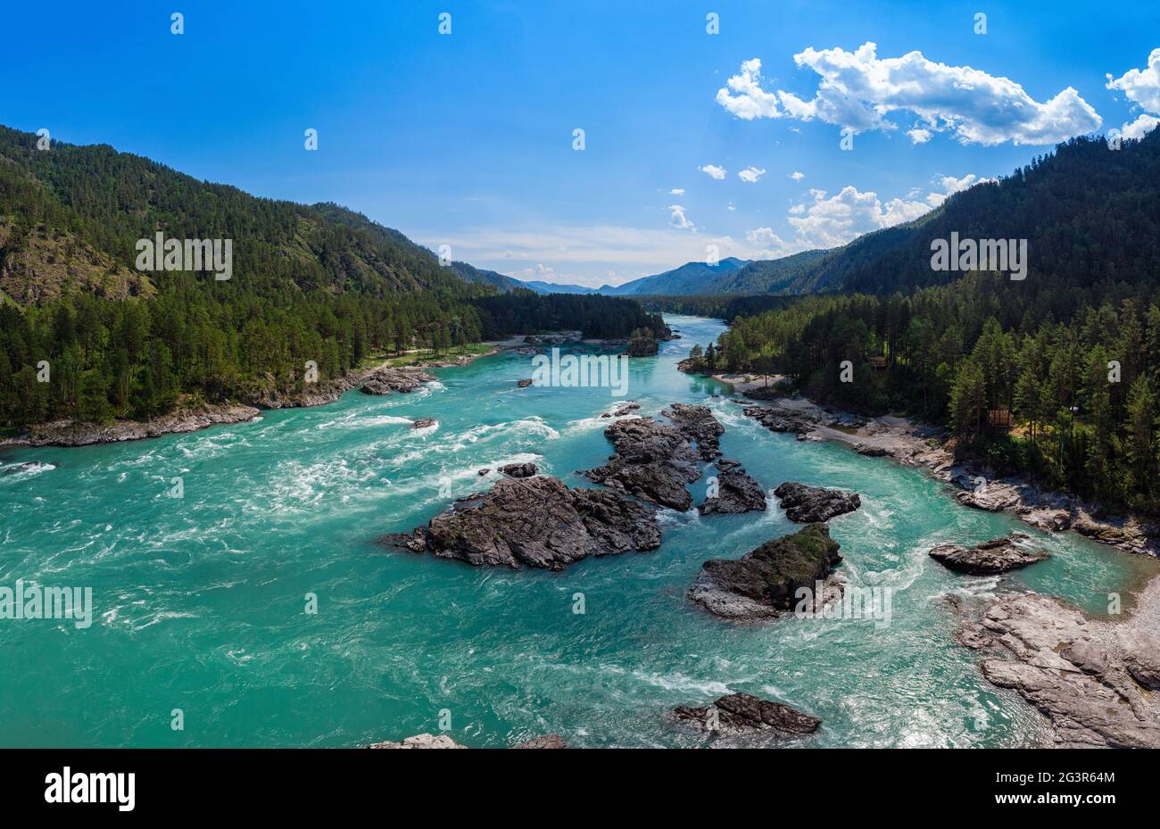 Aerial view of Katun river Stock Photo - Alamy