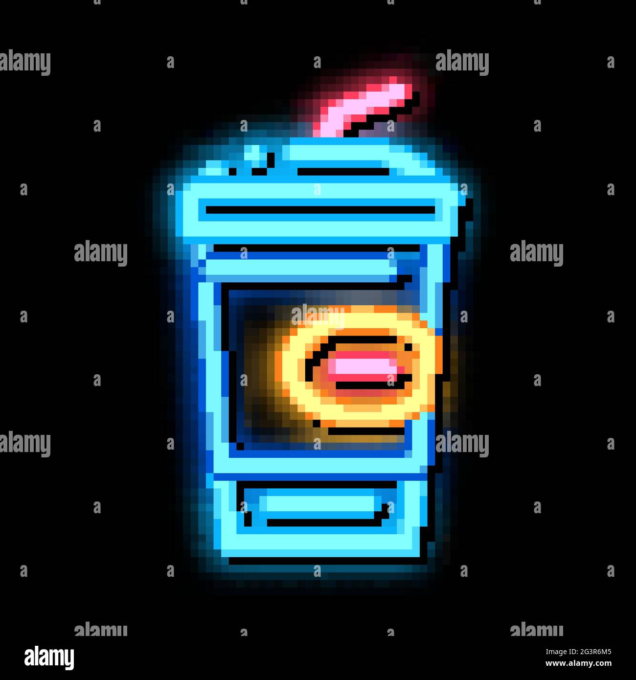 drink cup neon glow icon illustration Stock Vector Image & Art - Alamy