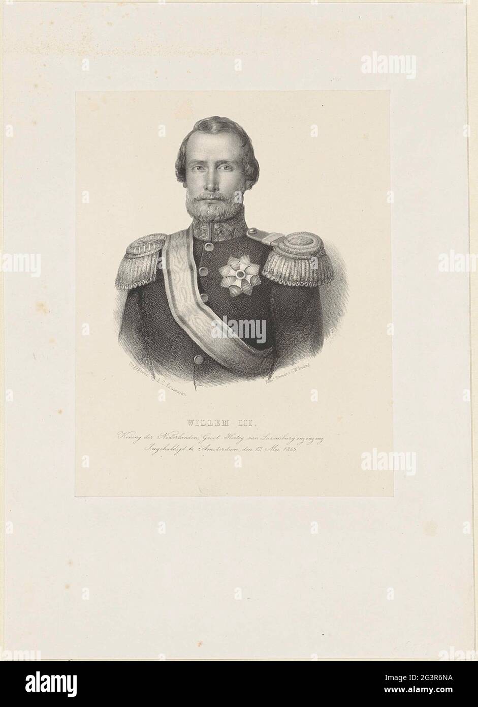 Portrait of Willem III, King of the Netherlands. Portrait of Willem III ...