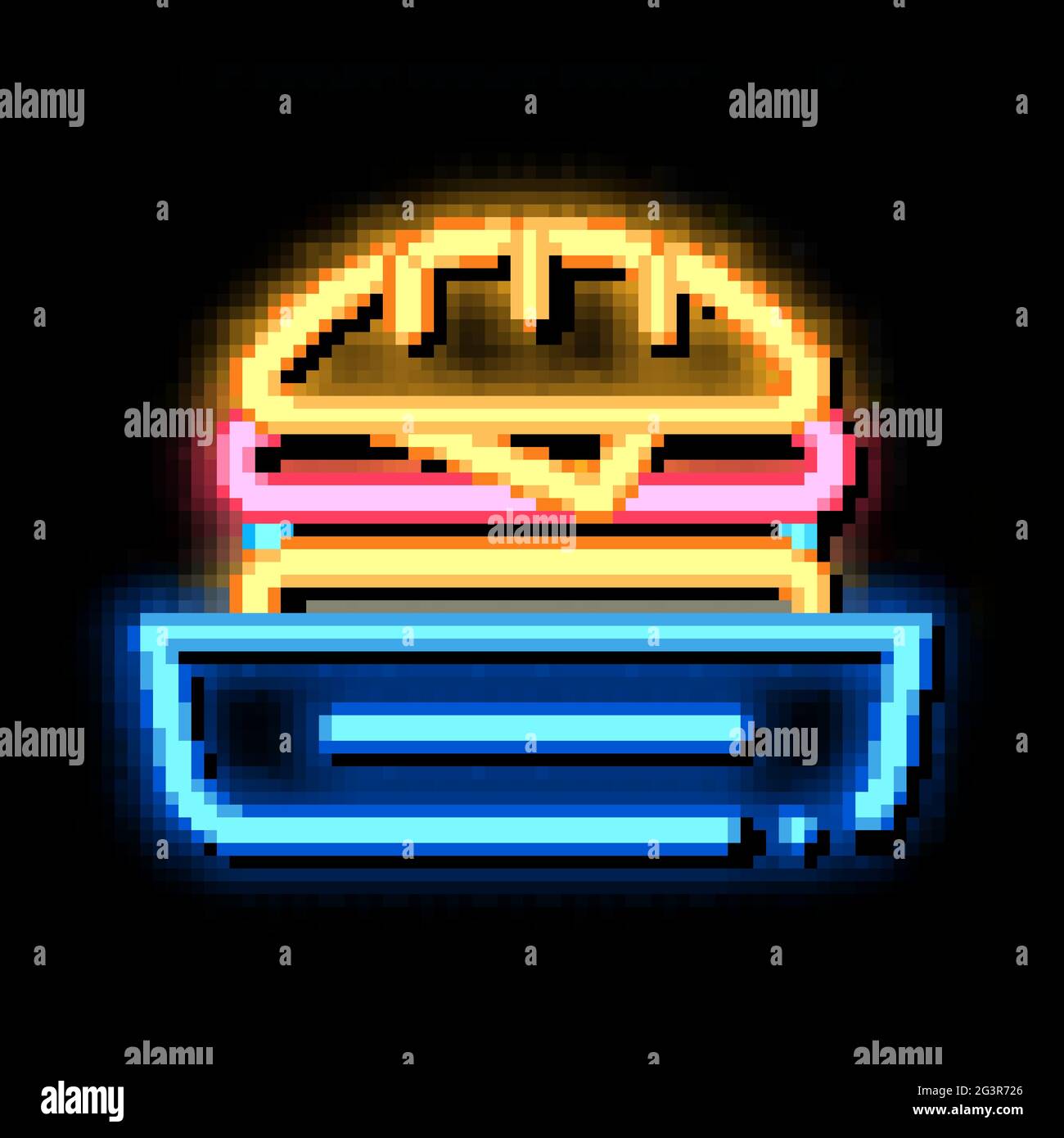 burger fast food neon glow icon illustration Stock Vector Image & Art ...