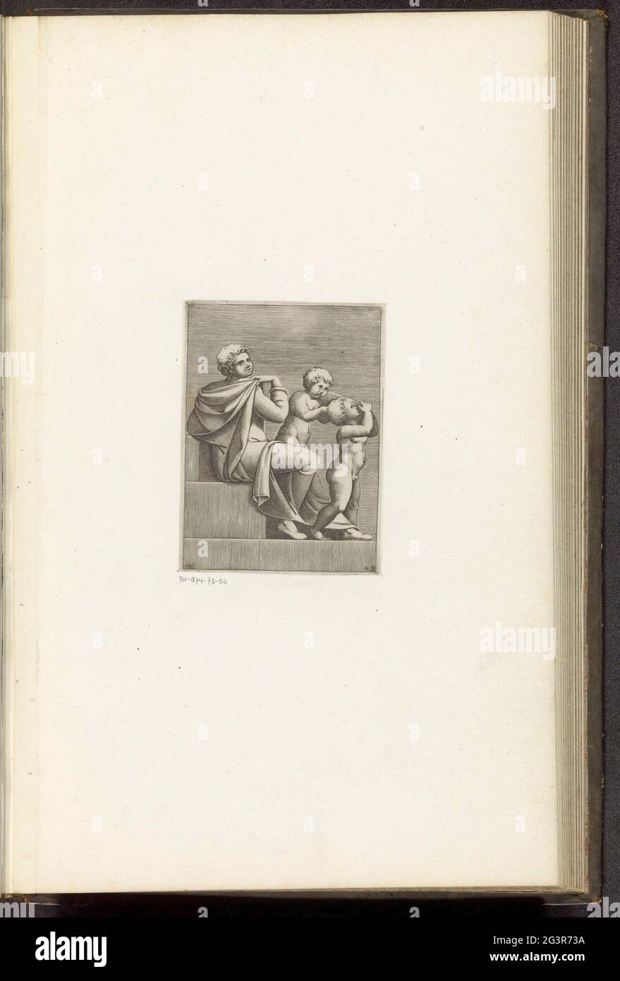 Sitting young man with two children; Paintings in the Sixtin Chapel ...