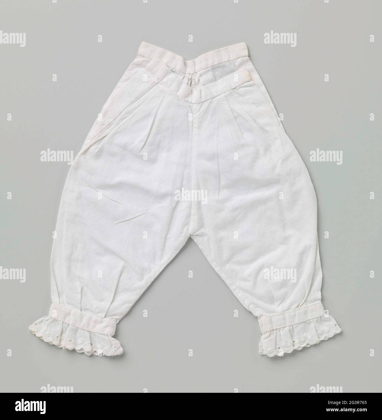 Pants for baby with wrinkled scaffolding lace edge on the pipes. Pants ...