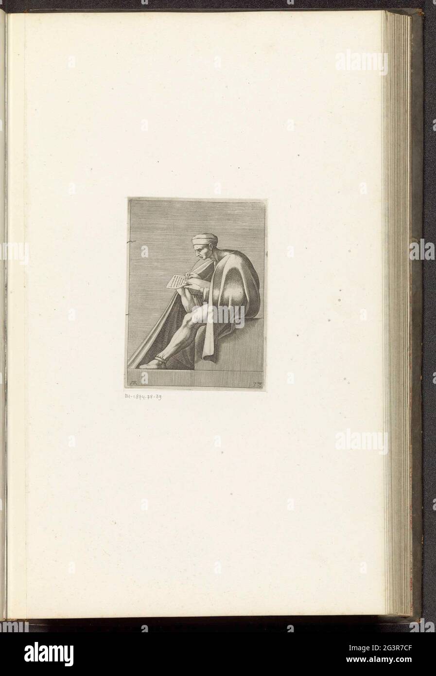 Writing man; Paintings in the Sixtin Chapel. Figure from Michelangelo's ...