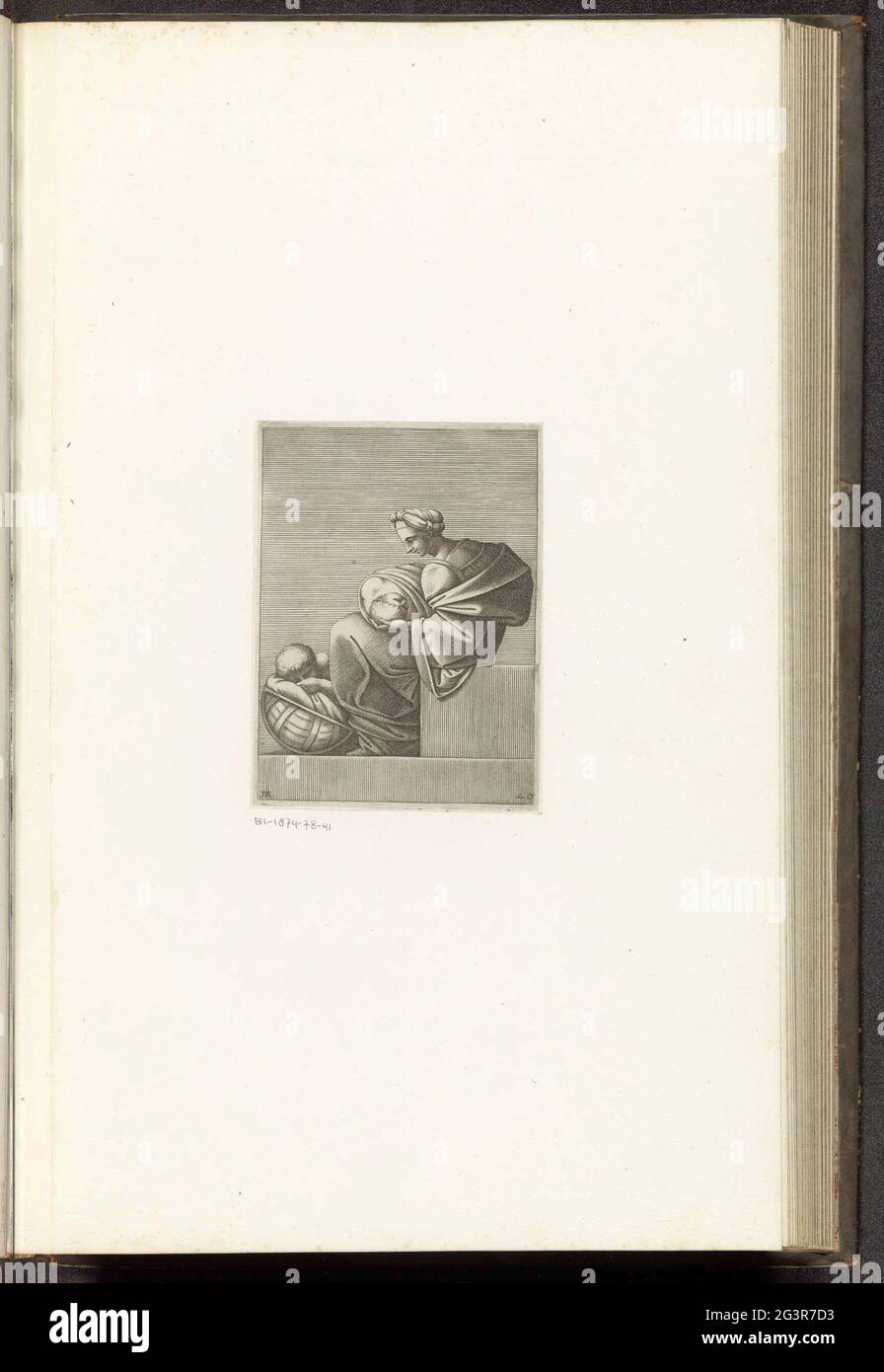 Sitting woman with sleeping children; Paintings in the Sixtin Chapel ...