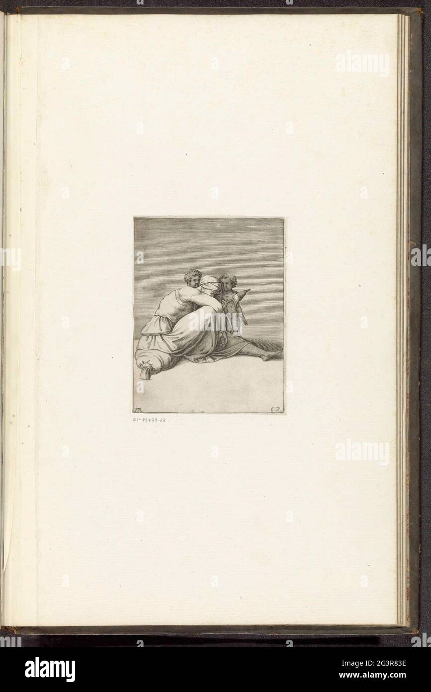 Woman with a spider skirts and two children; Paintings in the Sixtin ...