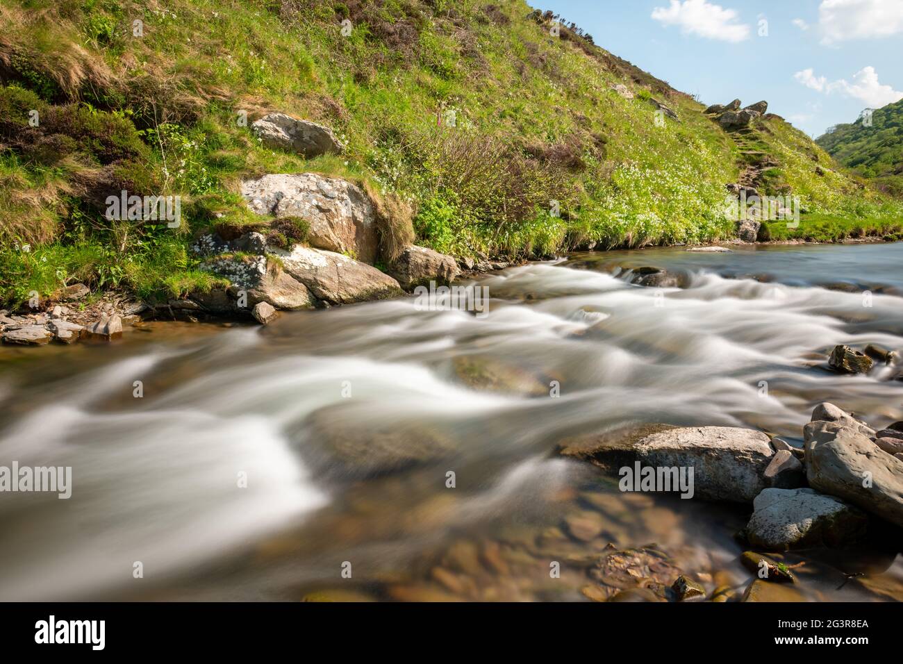 Long exposure of the River Heddon flowing into Heddons Mouth on the ...
