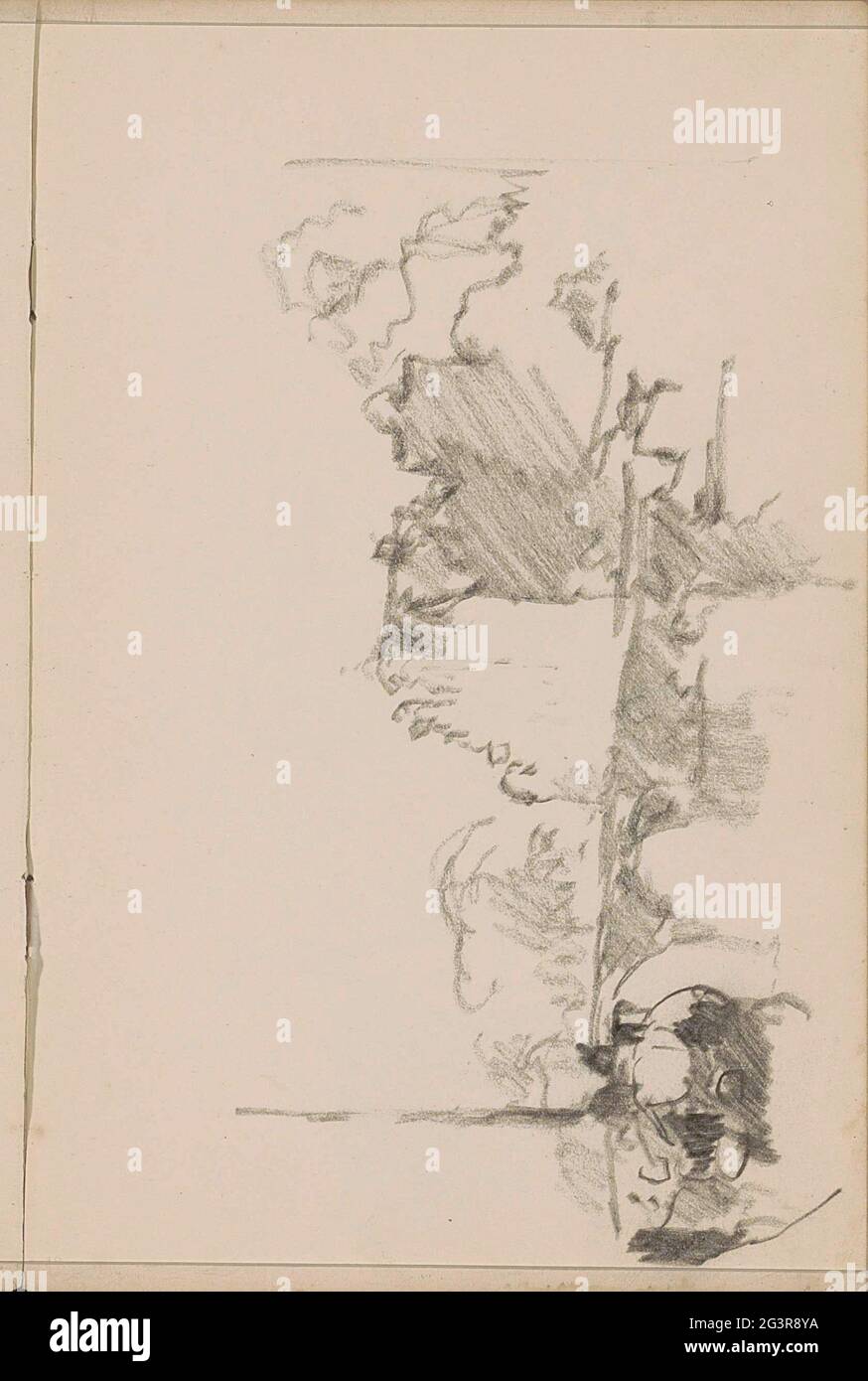 Bridge over a canal. Leaf 13 Recto from a sketchbook with 47 sheets ...