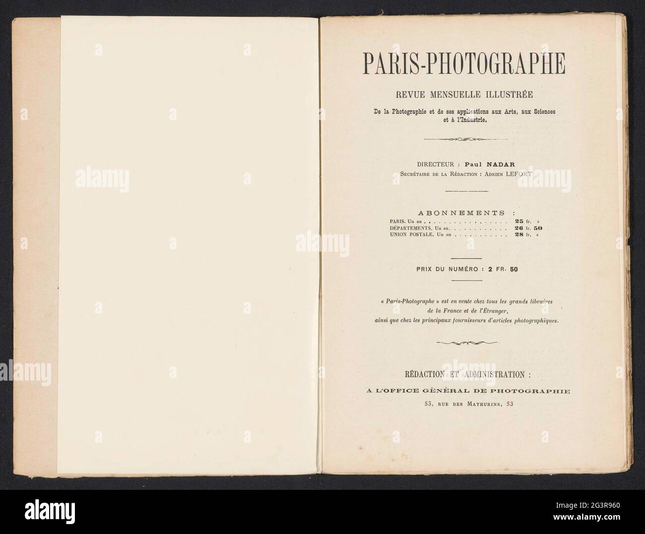Paris-photographer First year 1891 No. 9 Stock Photo - Alamy
