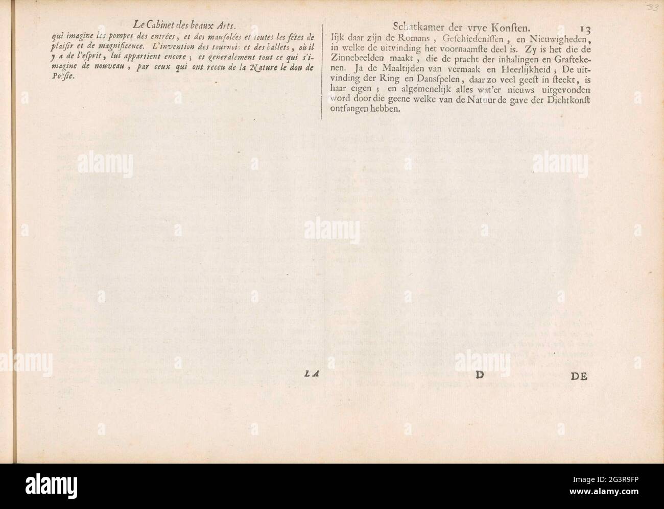 Text sheet on poetry. Declaration of the print with the representation ...