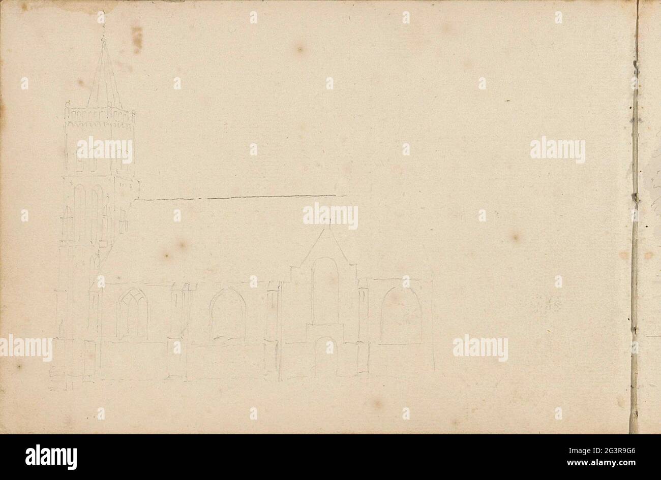 Exterior of a church. Leaf 4 Verso from a sketchbook with 21 sheets ...