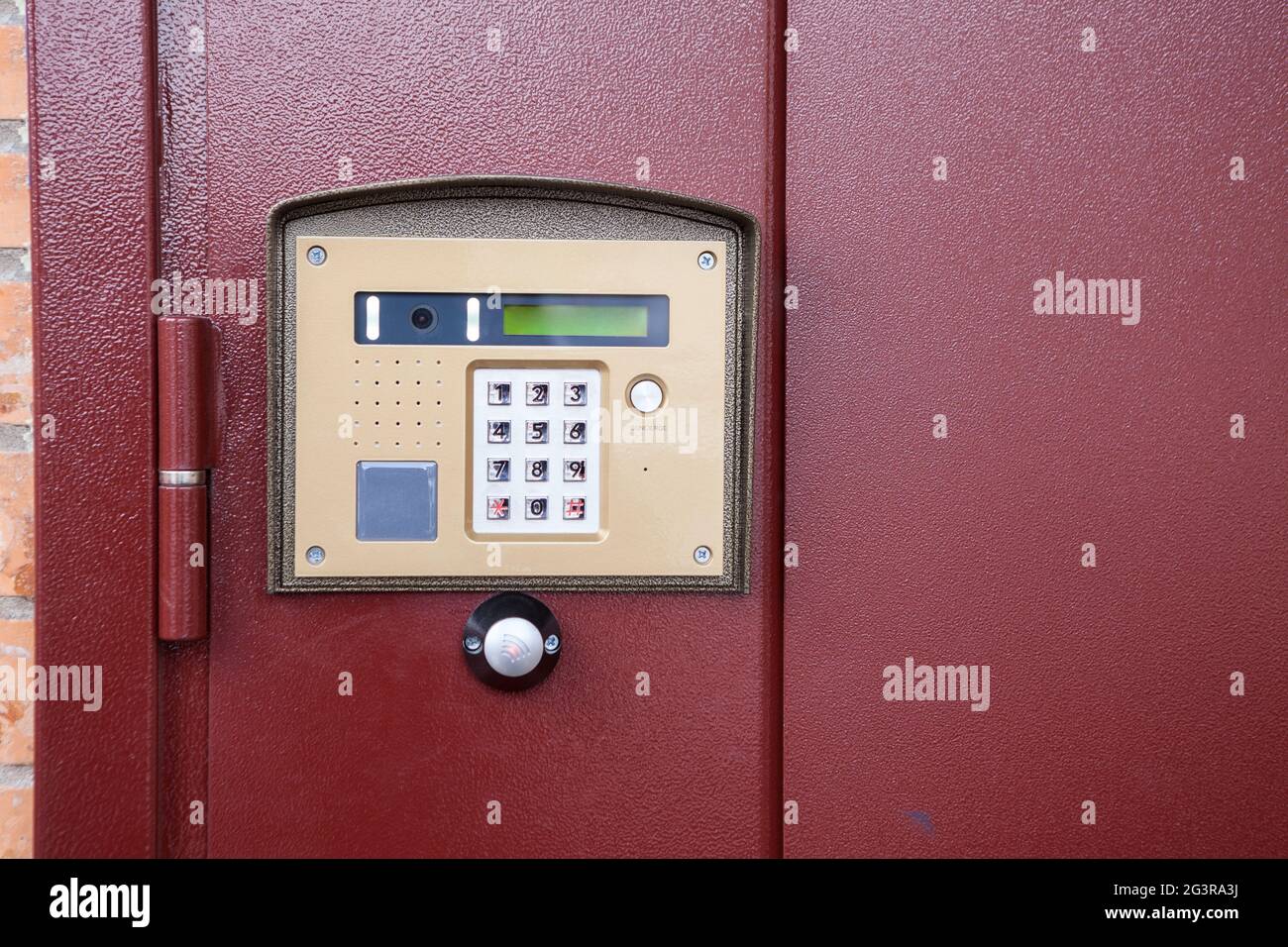 Intercom on door Stock Photo - Alamy