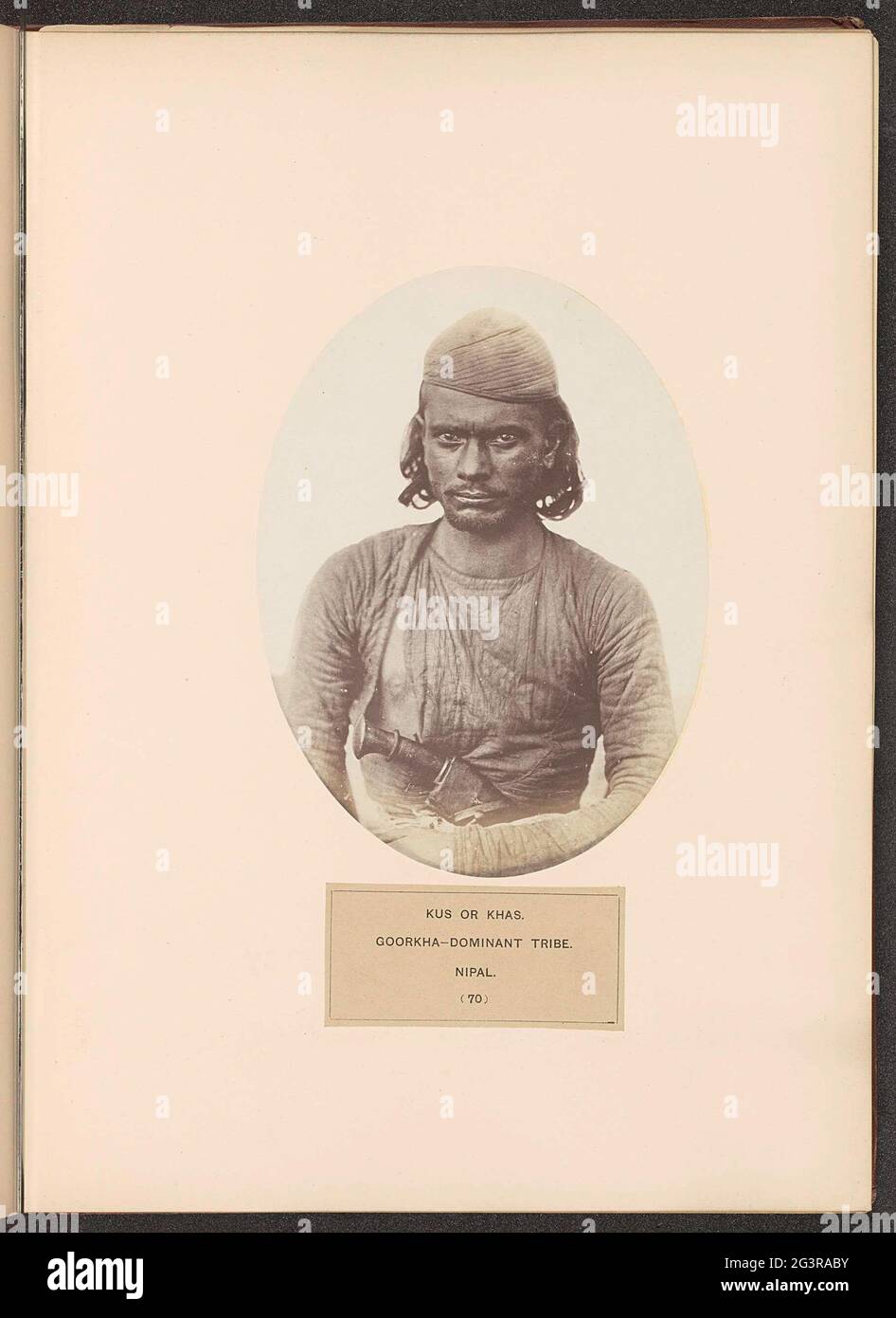 Portrait of an unknown khas man from Nepal; Kiss or Khas. Goorkha ...