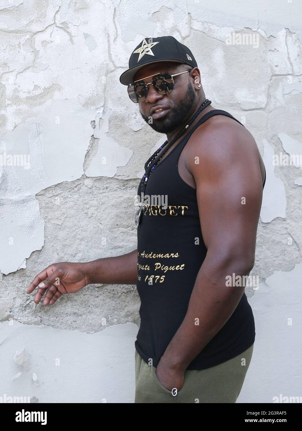 American heavyweight boxer Kevin Johnson before the SES Boxing Gala on ...