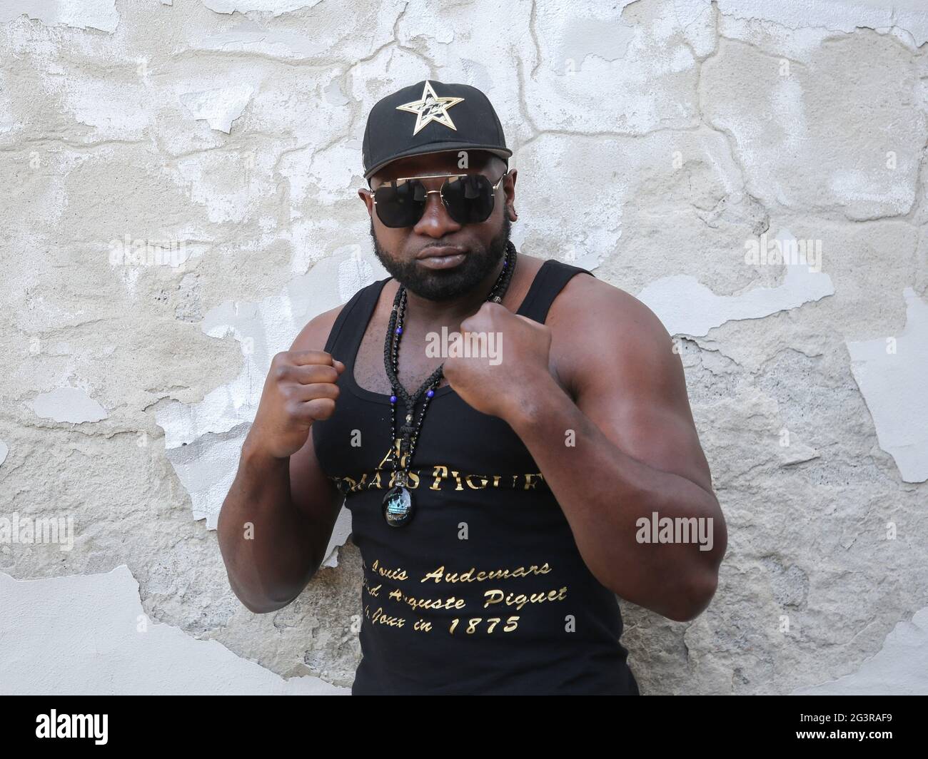 American heavyweight boxer Kevin Johnson before the SES Boxing Gala on ...