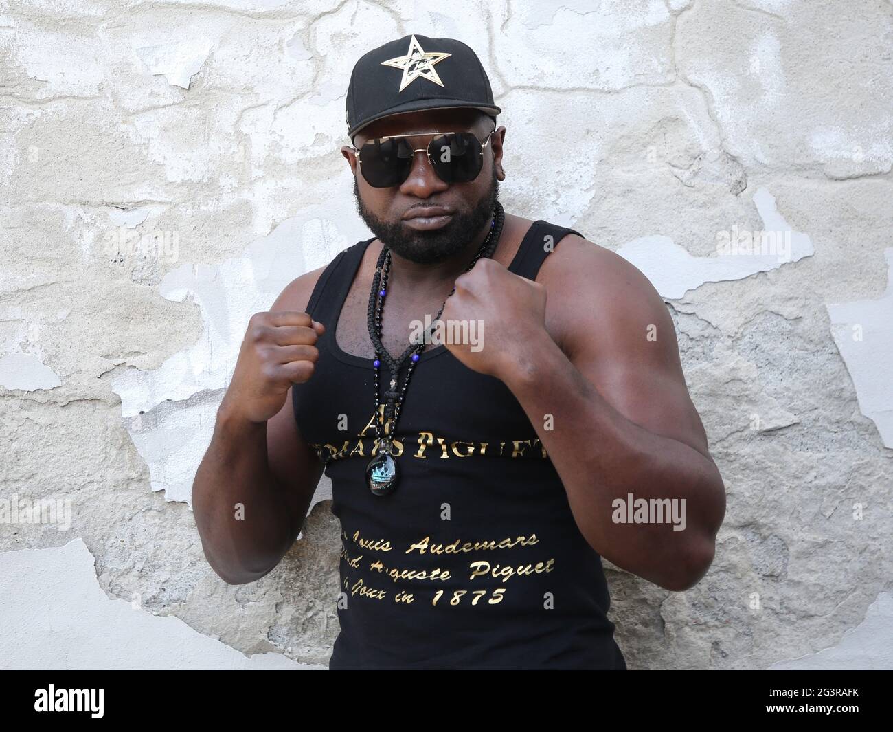 American heavyweight boxer Kevin Johnson before the SES Boxing Gala on ...