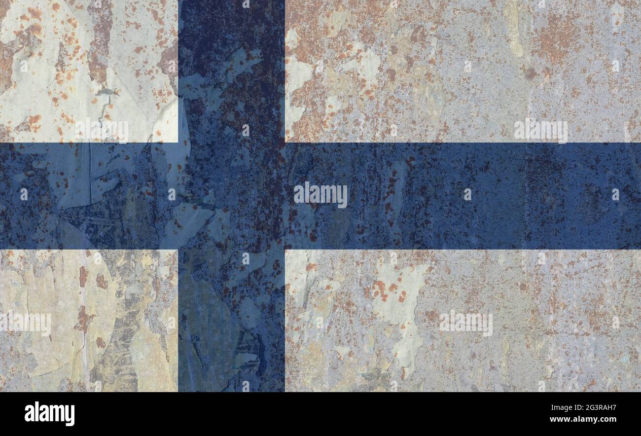 Finnish Flag of Finland, texturised background Stock Photo - Alamy
