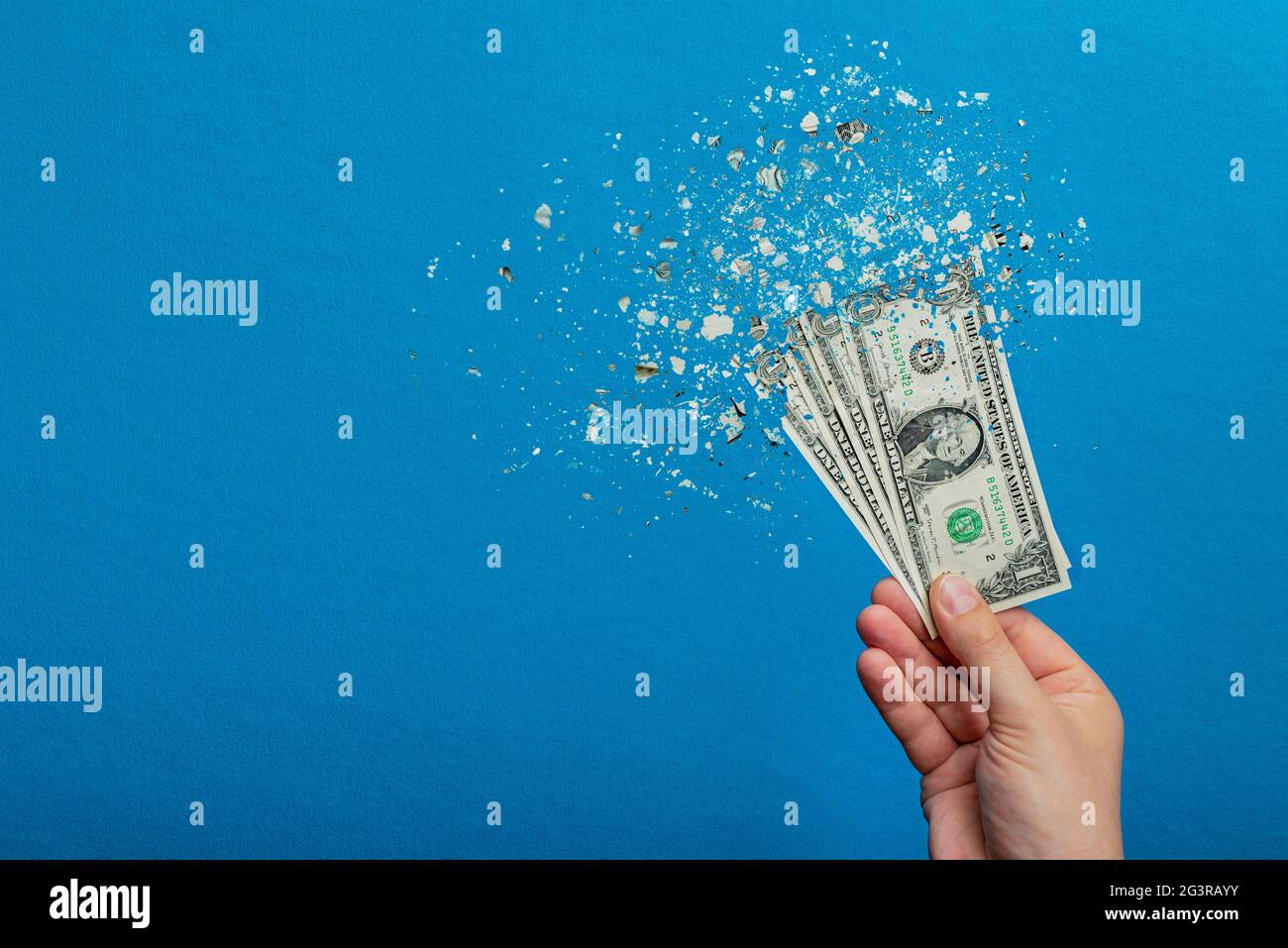 Inflation, dollar hyper inflation. Banner with blue background. One ...