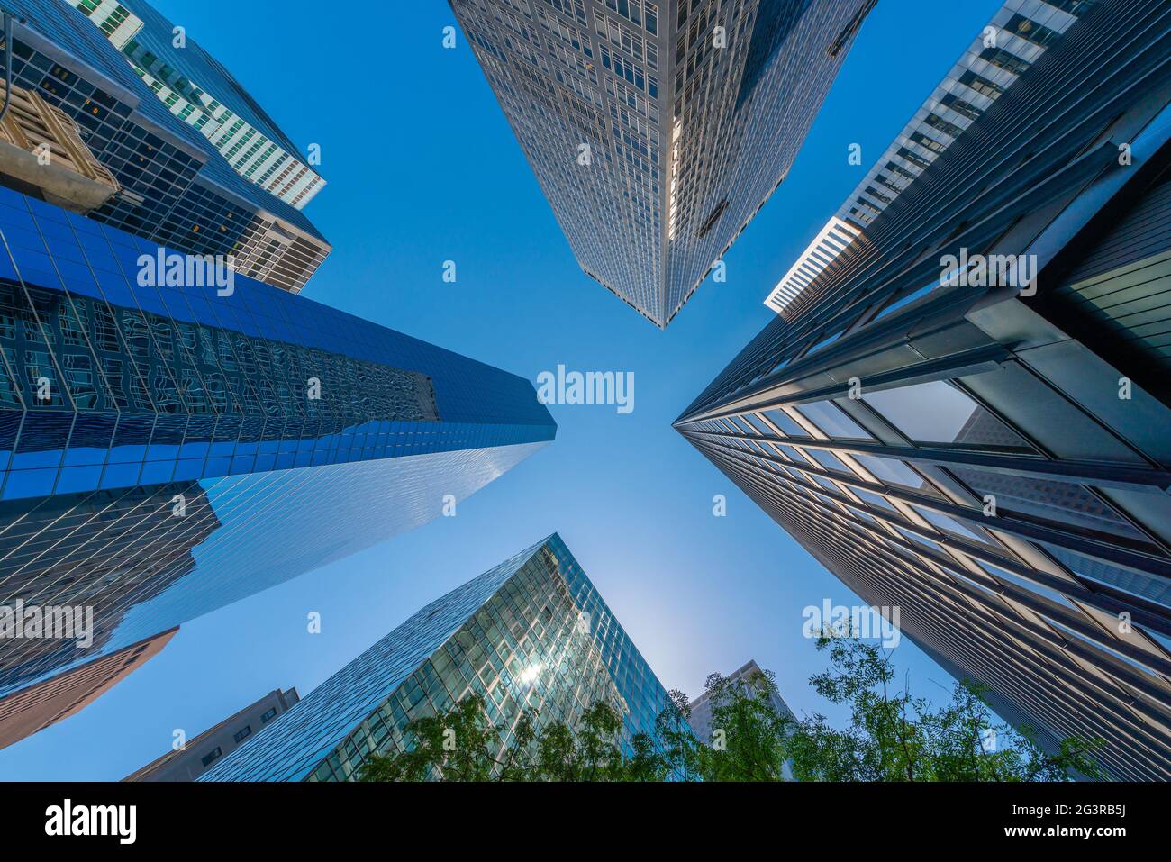 New york city financial district, skyscrapers, view up Stock Photo - Alamy