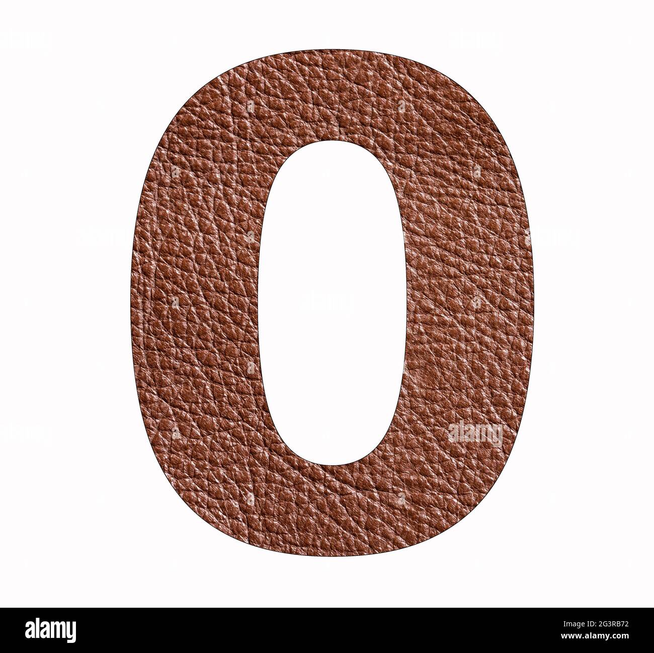 Digit number 0 - Brown leather texture background Stock Photo - Alamy