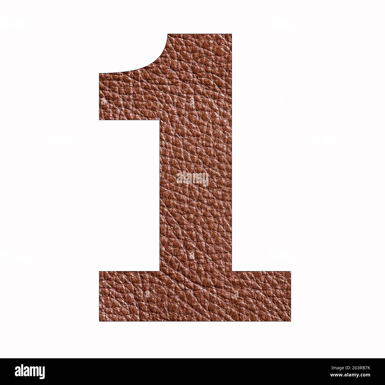 Number one (1) - Brown leather texture background Stock Photo - Alamy