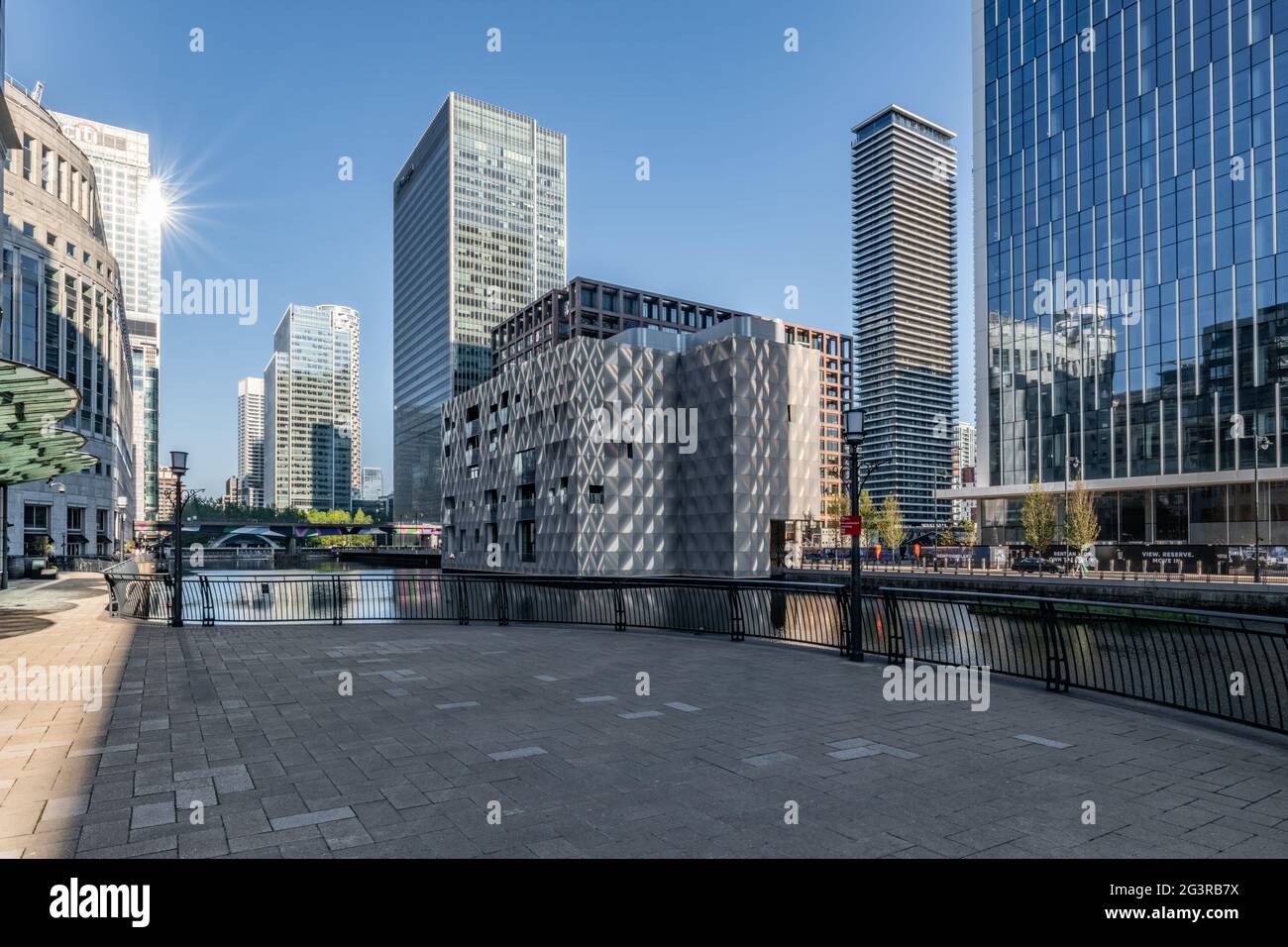 Buildings around the Eastern End of Middle Dock in London Docklands on ...