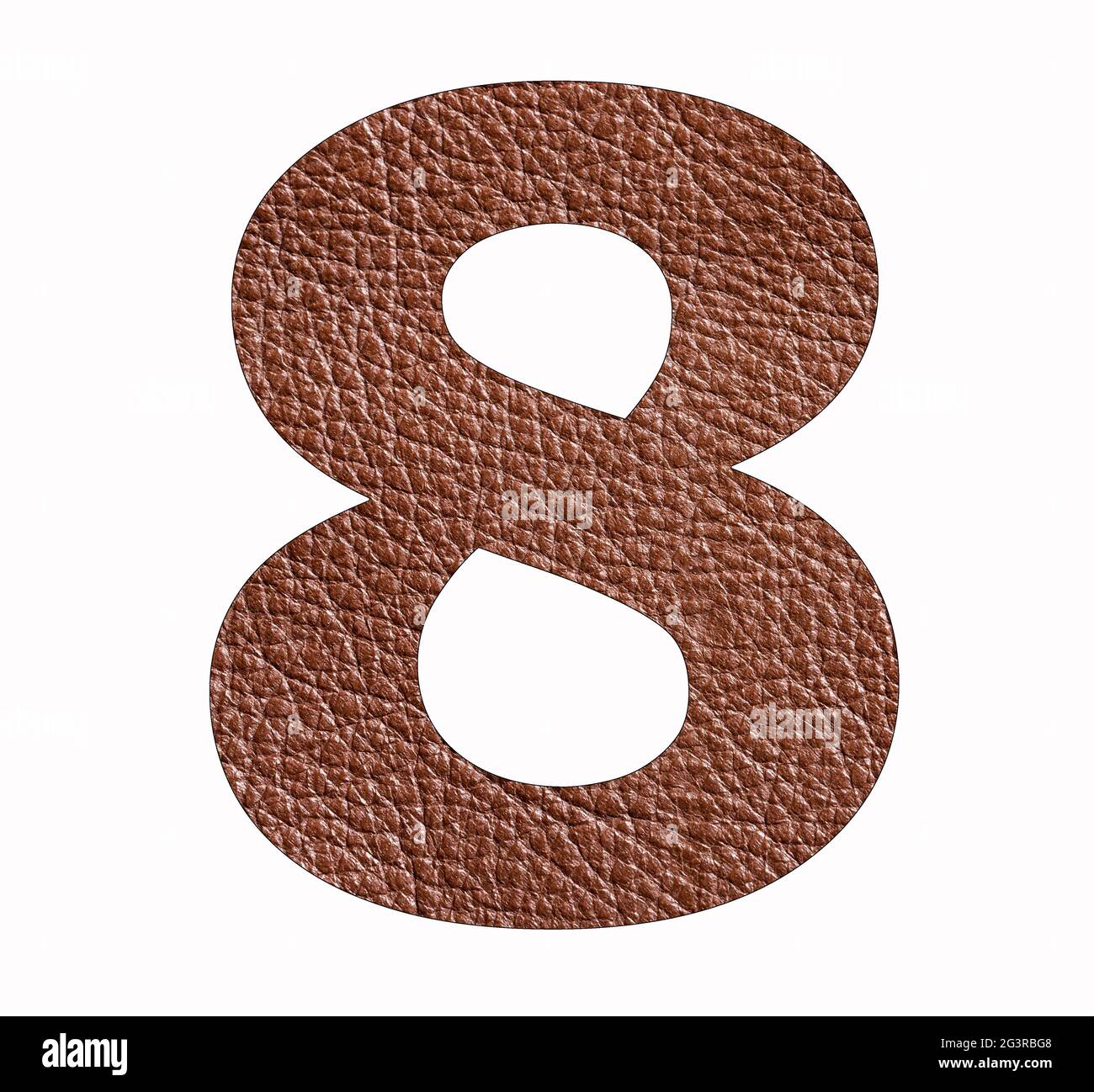 Digit number 8 - Brown leather texture background Stock Photo - Alamy