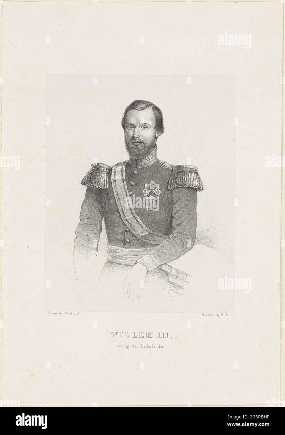 Portrait of Willem III, King of the Netherlands. Portrait of Willem III ...