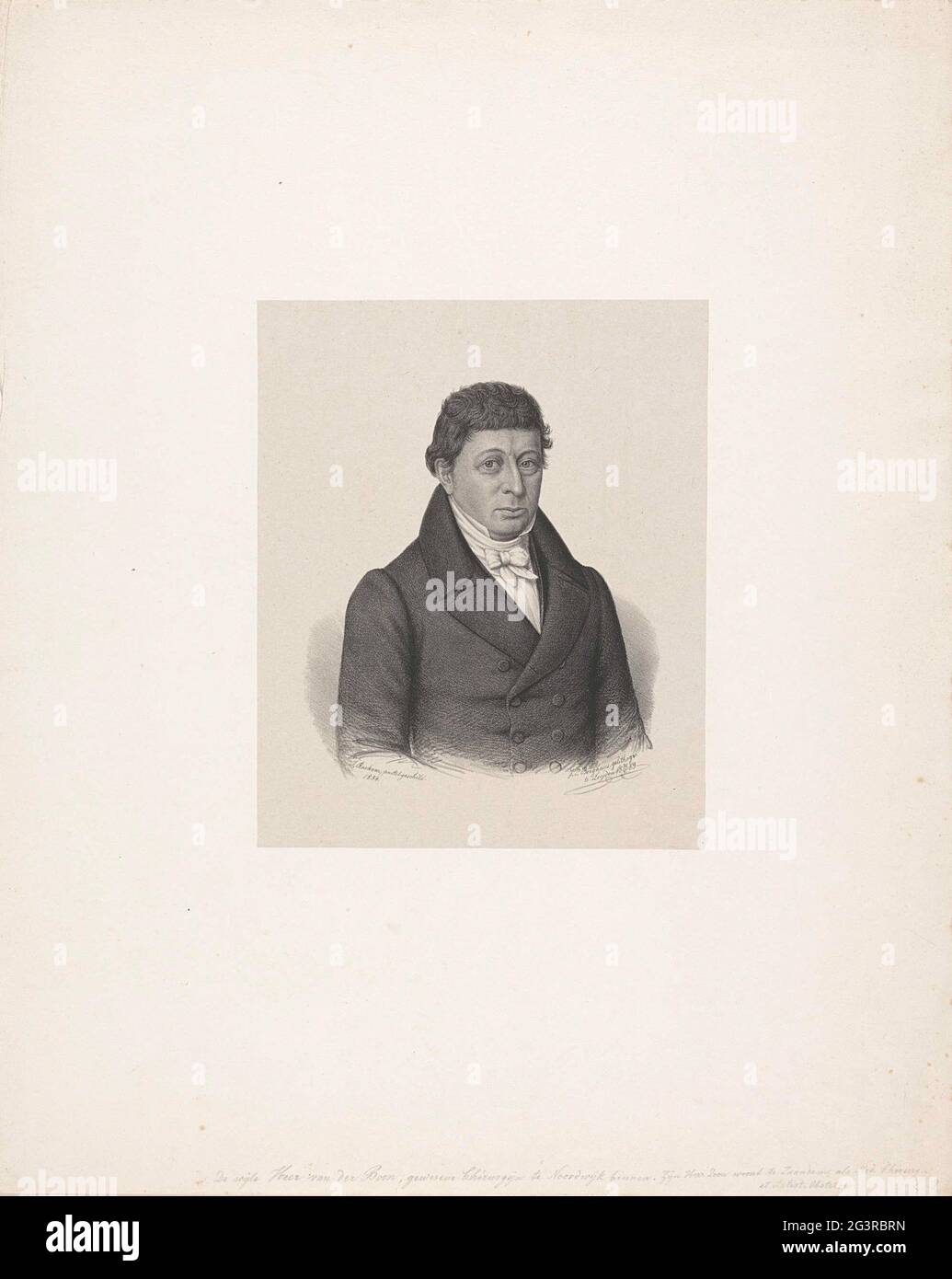 Portrait of Mr Van der Boon. The portrait carries a white bow and a ...