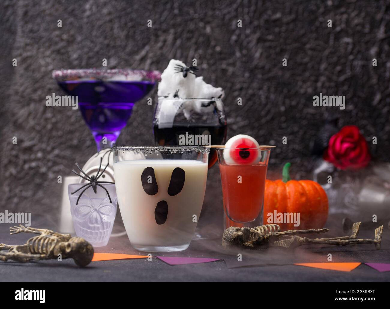 Set of various Halloween drinks Stock Photo - Alamy