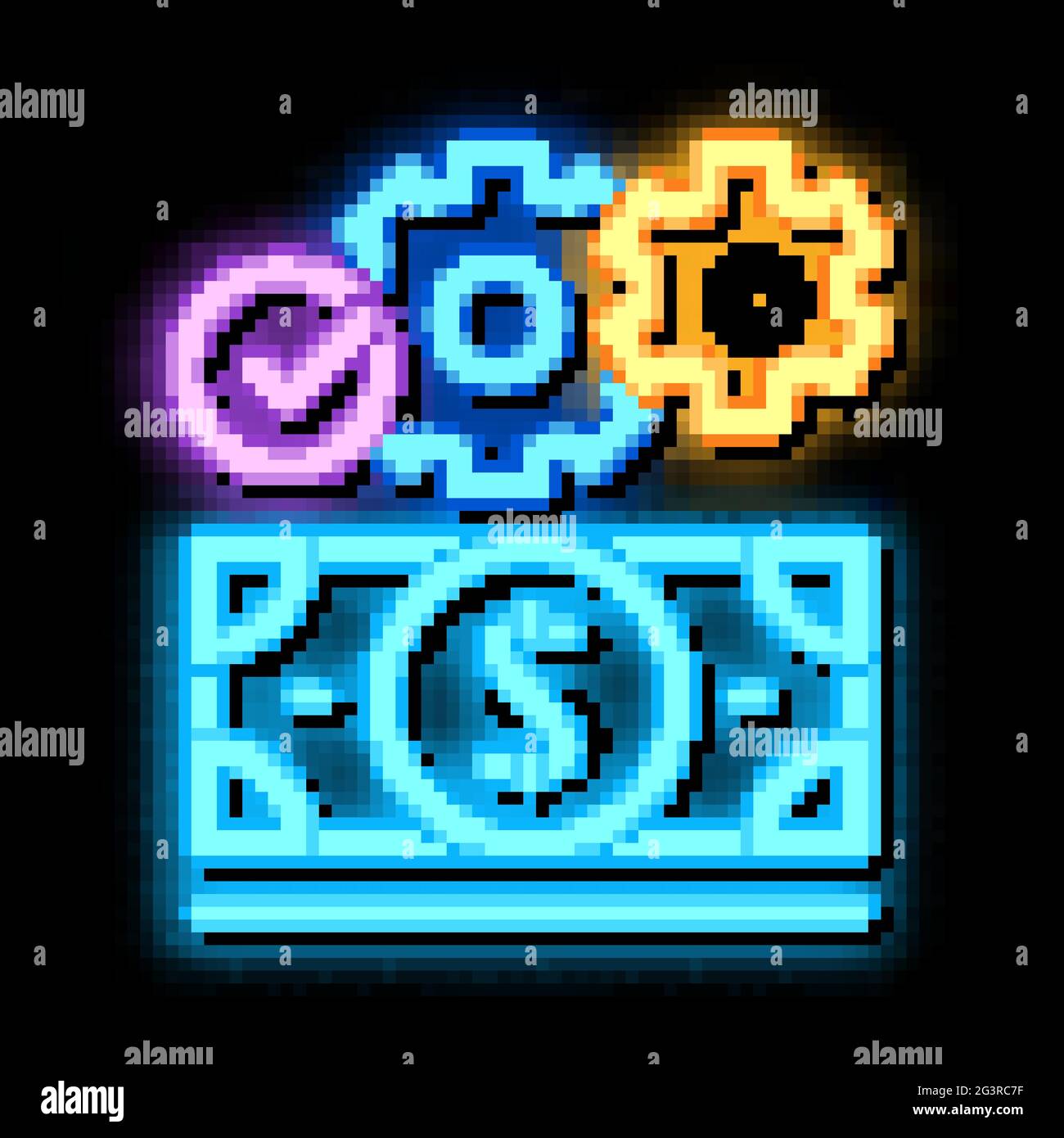 working money dollar neon glow icon illustration Stock Vector Image ...