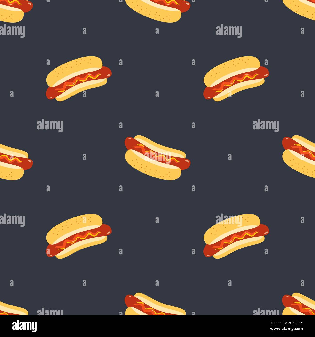 Hot Dogs vector seamless pattern background Stock Vector Image & Art ...