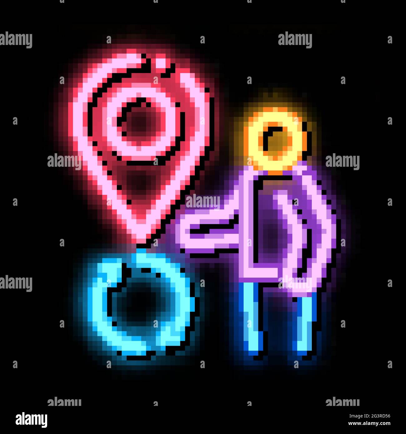 human location sign neon glow icon illustration Stock Vector Image ...