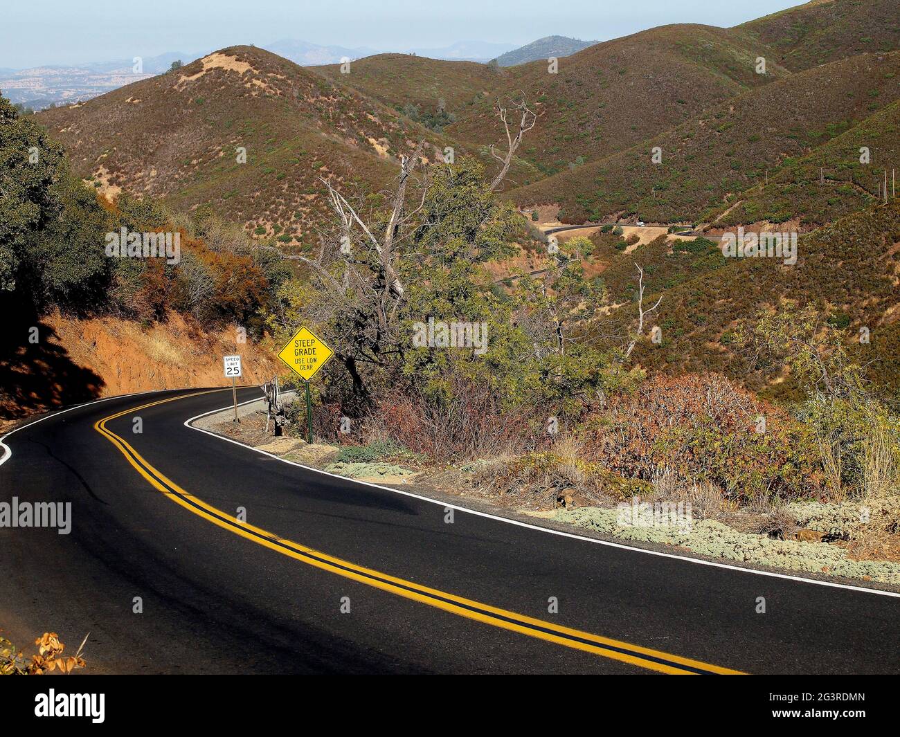 Old Priest Grade, 25 MPH speed limit and steep grade use low gear signs ... Old Priest Grade, 25 MPH speed limit and steep grade use low gear signs ...